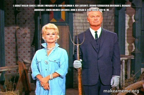 1. Gidget Niglio Egner 2. Brian J McGauley 3. LEon Goldman 4. Ken ...