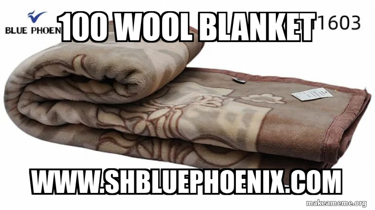 100 Wool Blanket www.shbluephoenix.com Meme Generator