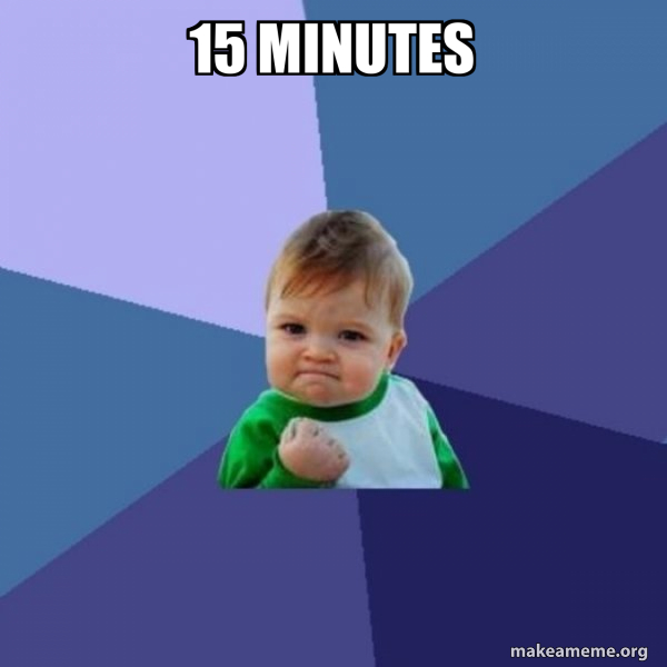 15 MINUTES - Success Kid Meme Generator
