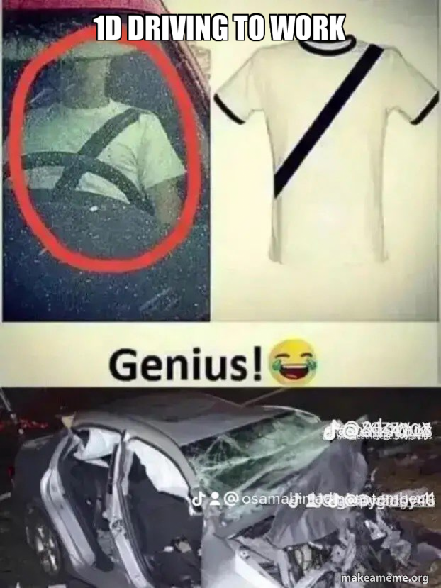 1d driving to work Meme Generator