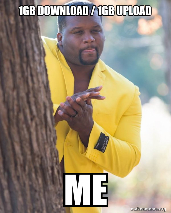 1GB download / 1GB upload Me - Anthony Adams in Yellow Suit Rubbing ...