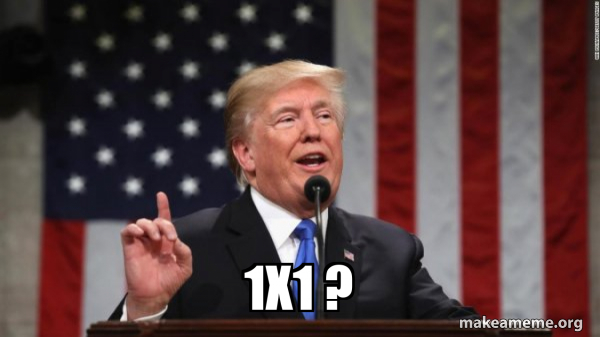 1x1 ? - Donald Trump Meme Generator