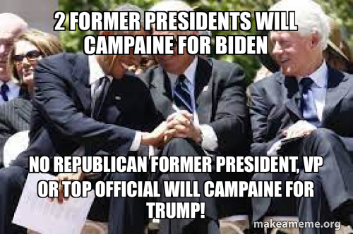 2 former presidents will campaine for Biden no republican former ...