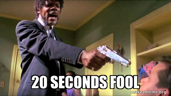 20 seconds fool - Samuel L. Jackson Say What Meme Generator