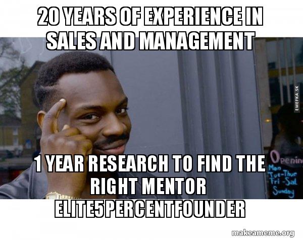 20 YEARS OF EXPERIENCE IN SALES AND MANAGEMENT 1 YEAR RESEARCH TO FIND ...