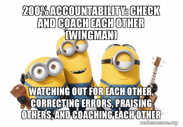 200% Accountability: Check And Coach Each Other (WingMan) Watching Out ...