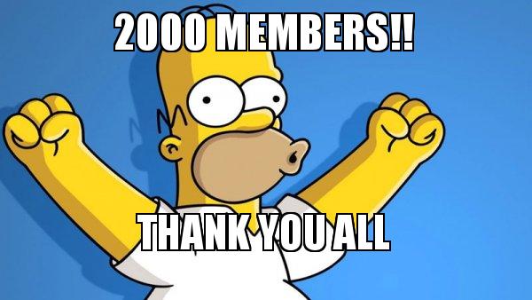 2000 members!! thank you all - Happy Homer Meme Generator