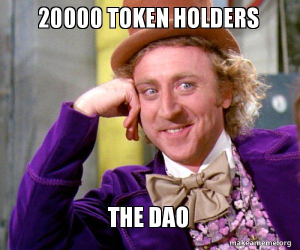 20000 token holders The DAO - Willy Wonka Sarcasm Meme Meme Generator
