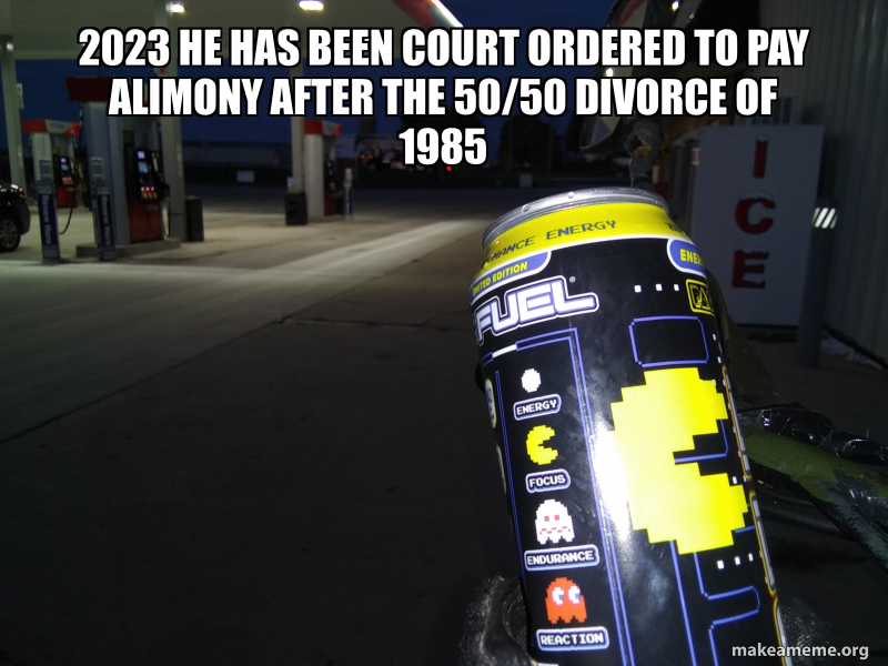 2023 He has been court ordered to pay alimony after the 50/50 divorce ...