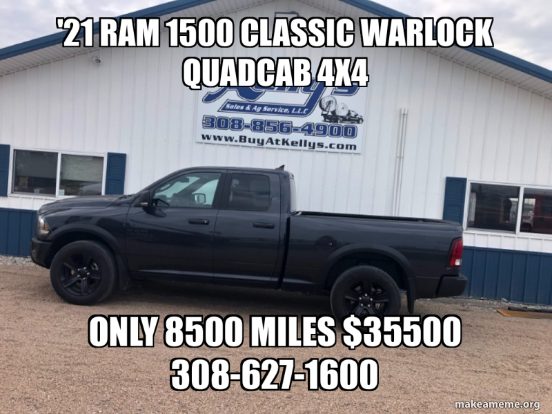 '21 ram 1500 classic warlock quadcab 4x4 only 8500 miles $35500 308-627 ...