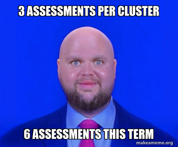 3 assessments per cluster 6 assessments this term - Bald J.D. Vance ...
