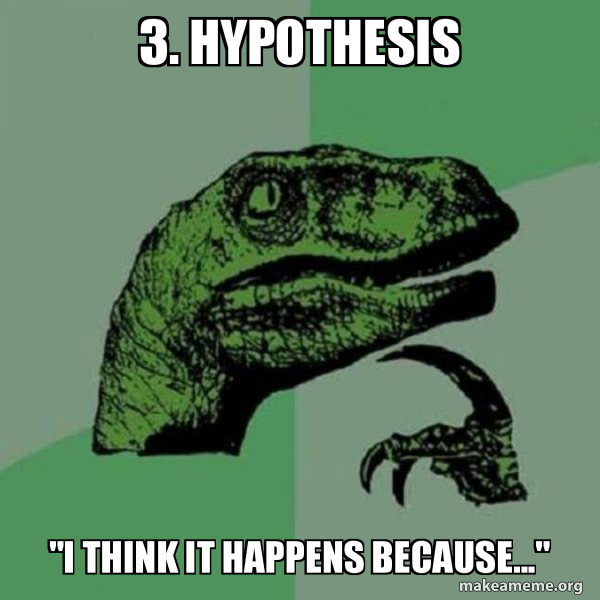 3. hypothesis "I think it happens because..." - Philosoraptor Meme ...