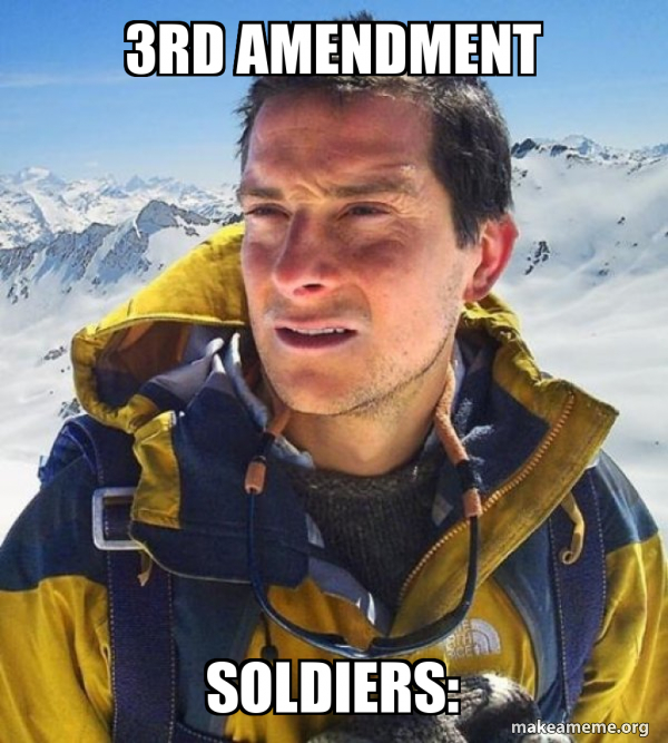 3rd amendment Soldiers: - Bear Grylls Meme Generator