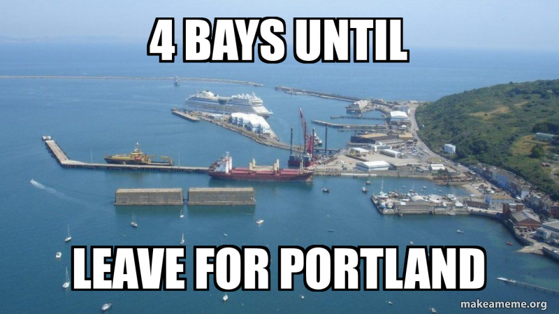 4 bays until Leave for Portland Meme Generator