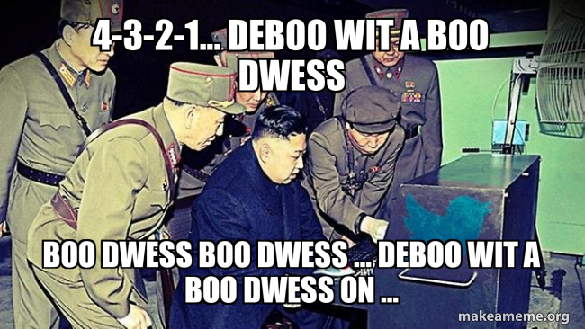 4-3-2-1... deboo wit a boo dwess boo dwess boo dwess ... deboo wit a ...