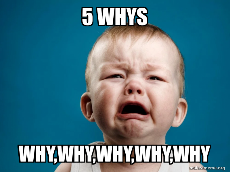 5 Whys why,why,why,why,why Meme Generator