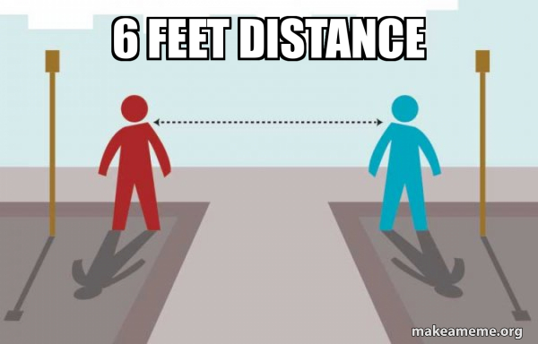 6 feet distance - Coronavirus Social Distancing Meme Generator