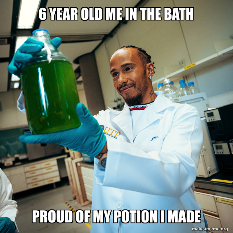 6 year old me in the bath Proud of my potion i made Meme Generator