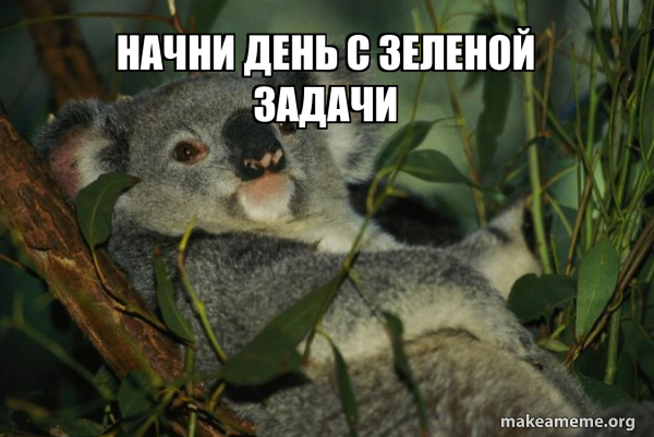 начни день с зеленой задачи - Laid Back Koala Meme Generator