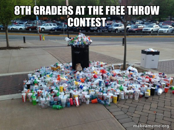 8th graders at the free throw contest - Canadian Football Fans meme ...