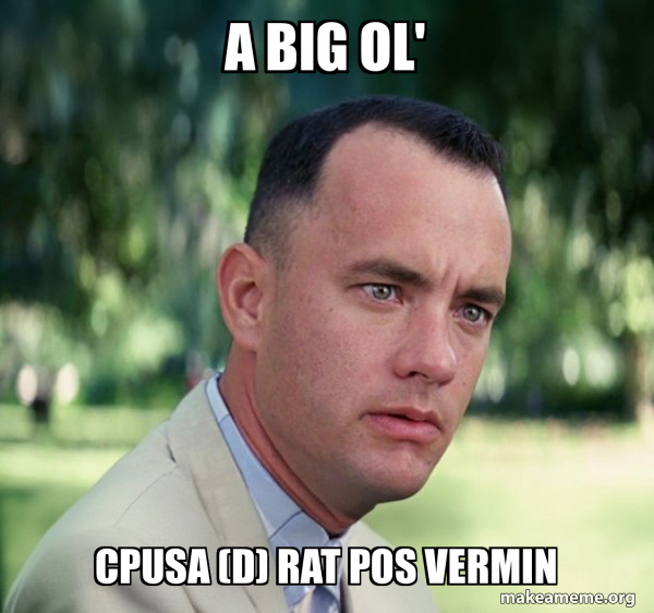 a big ol' cpusa (D) rat pos vermin - Forrest Gump just like that Meme ...