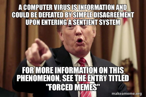 a computer virus is information and could be defeated by simple ...