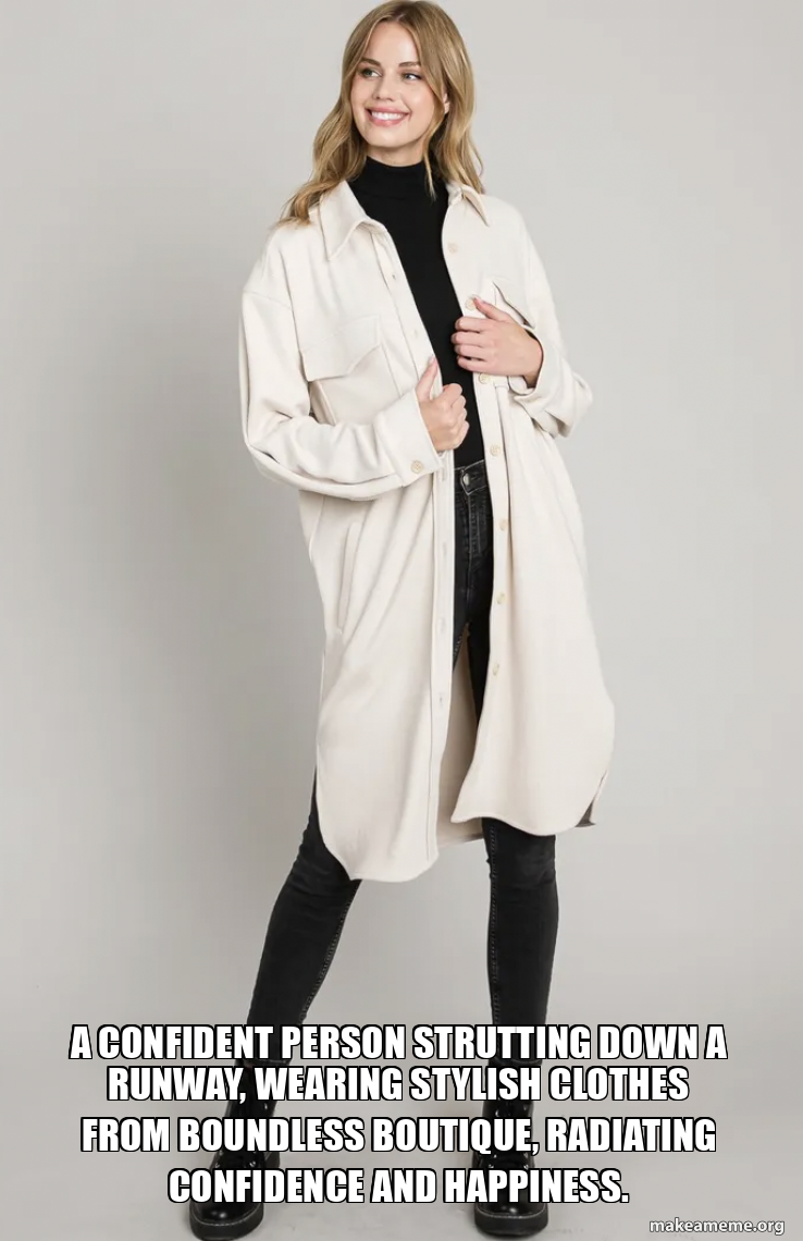 A confident person strutting down a runway, wearing stylish clothes ...