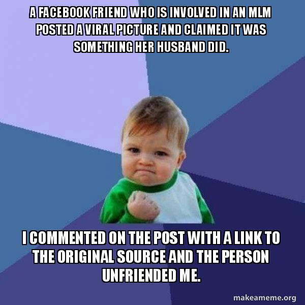 A Facebook Friend who is involved in an MLM posted a viral picture and ...