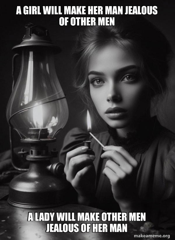 A girl will make her man jealous of other men A lady will make other ...