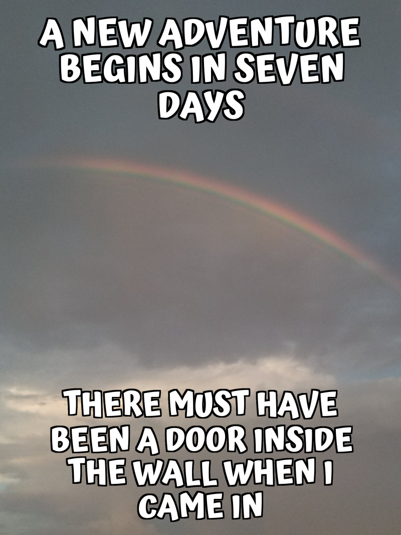 A new adventure begins in seven days There must have been a door inside ...