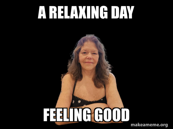 A relaxing day Feeling good Meme Generator