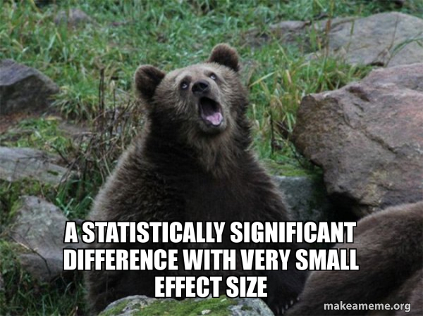 A statistically significant difference with very small effect size ...
