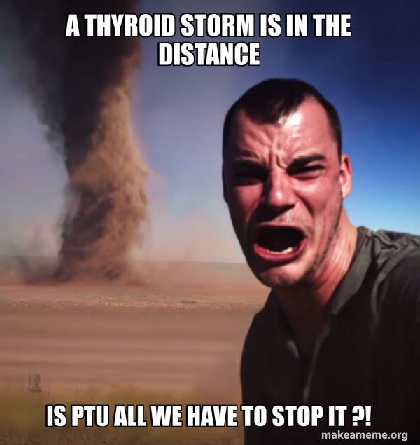 A thyroid storm is in the distance Is PTU all we have to stop it ...