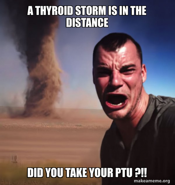 A thyroid storm is in the distance Did you take your PTU ?!! - Tornado ...