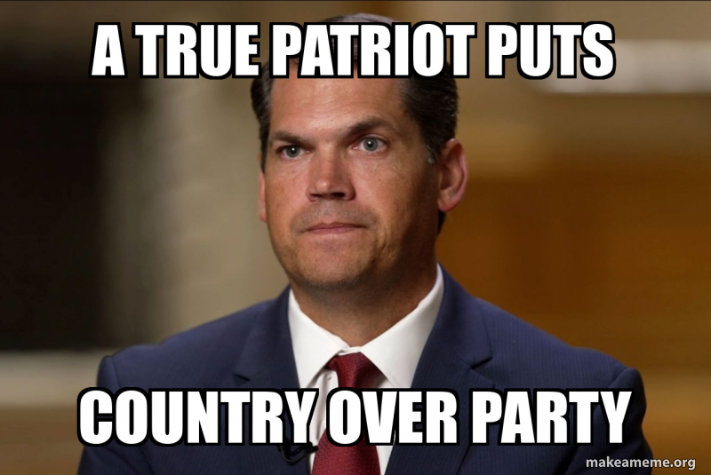 A TRUE PATRIOT PUTS Country over party Meme Generator