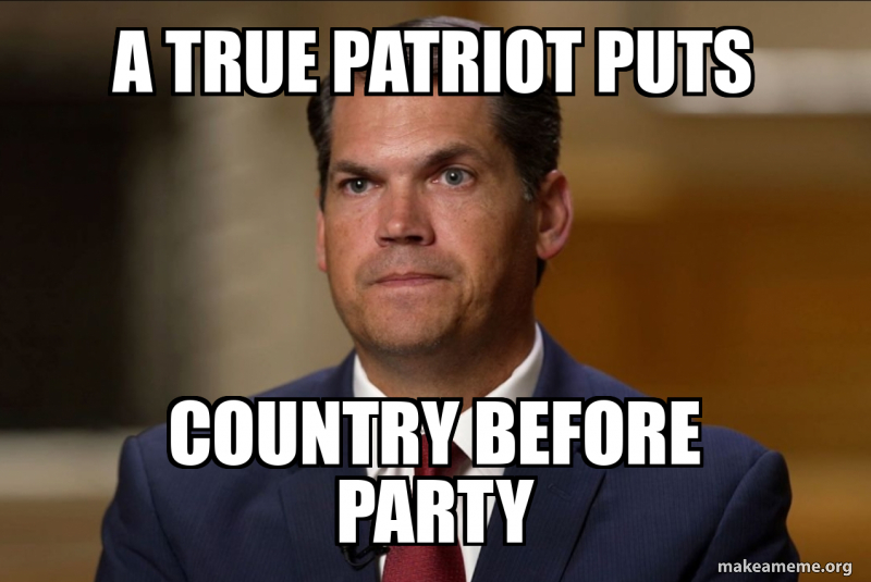 A TRUE PATRIOT puts Country before party Meme Generator