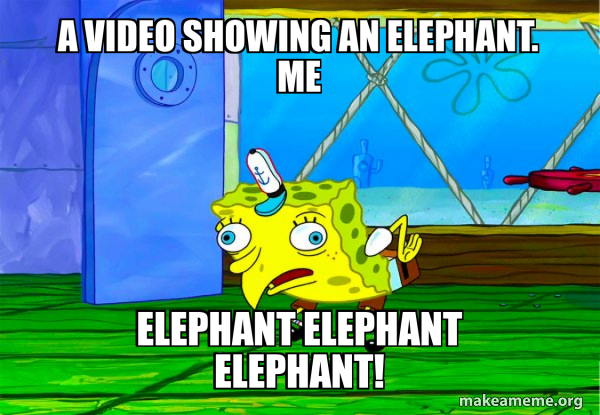 a video showing an elephant. me elephant elephant elephant! - Mocking ...