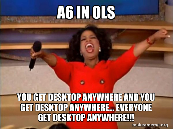 A6 in OLS You get Desktop Anywhere and You get Desktop Anywhere ...