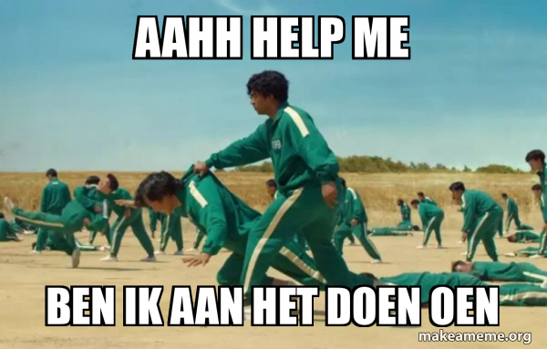 aahh help me ben ik aan het doen oen - Squid Game Ali Holding Seong ...