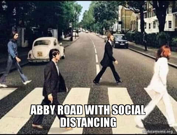 Abby road with social distancing Meme Generator