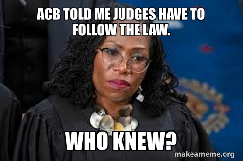 ACB TOLD ME JUDGES HAVE TO FOLLOW THE LAW. WHO KNEW? Meme Generator