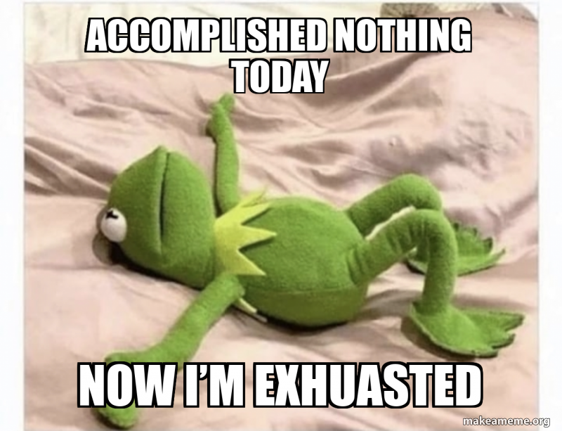 ACCOMPLISHEd nothing today Now i’m exhuasted Meme Generator