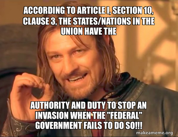 According to Article I, Section 10, Clause 3, the States/Nations in the ...