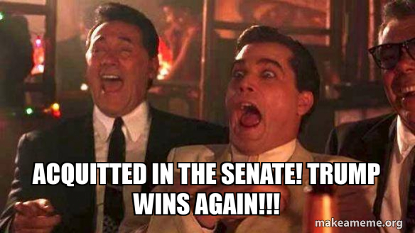 acquitted in the senate! Trump wins again!!! Meme Generator