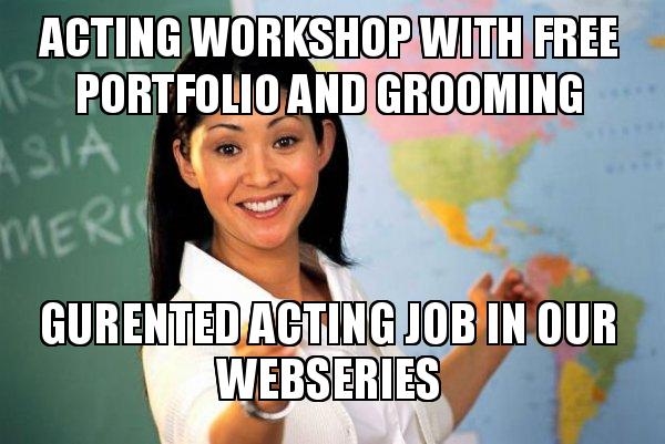 Acting Workshop with Free Portfolio and Grooming Gurented acting job in ...