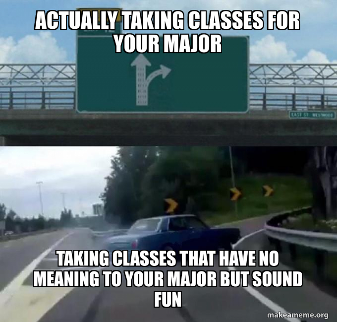 Actually taking classes for your major taking classes that have no ...