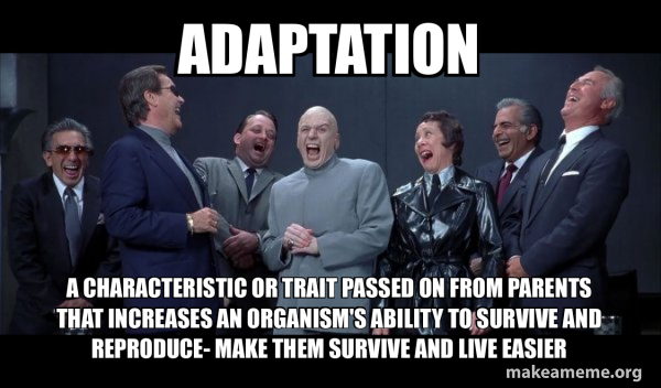 adaptation a characteristic or trait passed on from parents that ...