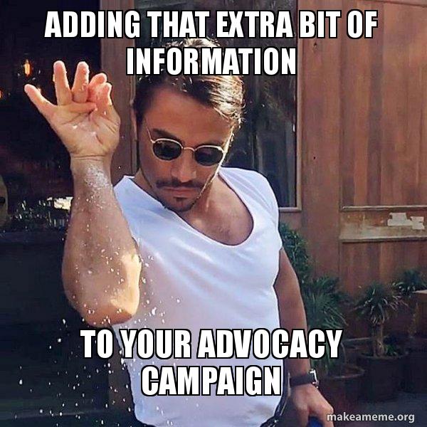 Adding that extra bit of information to your Advocacy Campaign ...