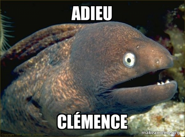 adieu clémence - Bad Joke Eel Meme Generator