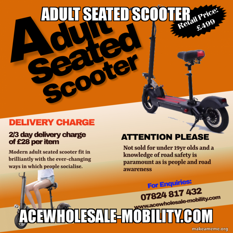 Adult Seated Scooter acewholesale-mobility.com - ADULT SEATED SCOOTER ...